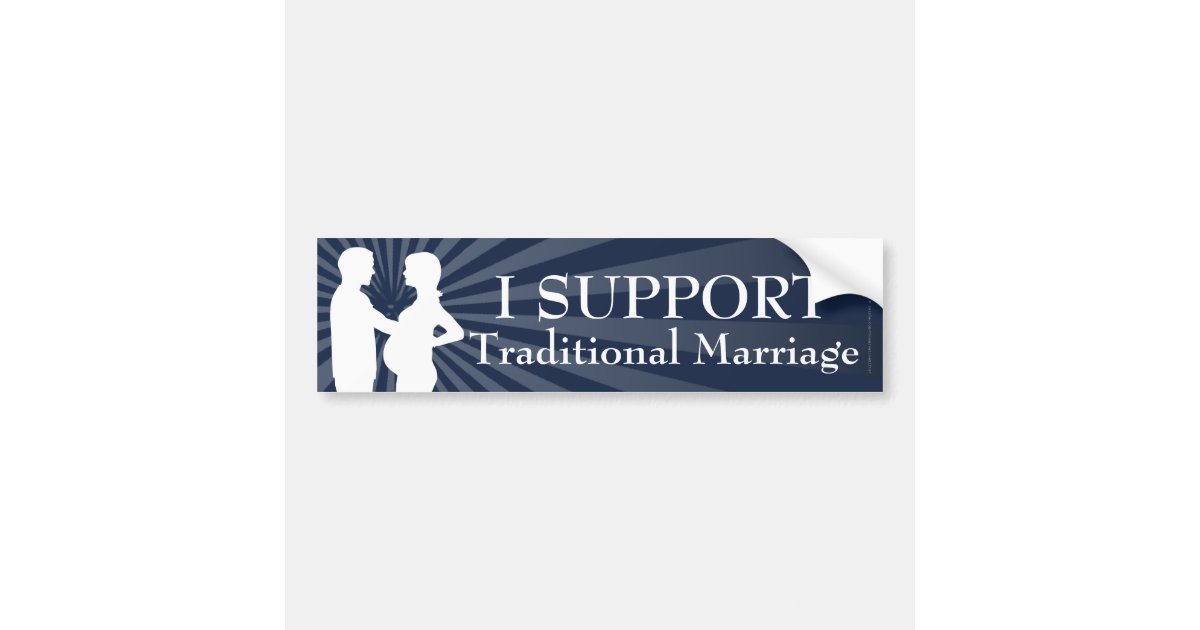 Traditional Marriage Bumper Sticker | Zazzle