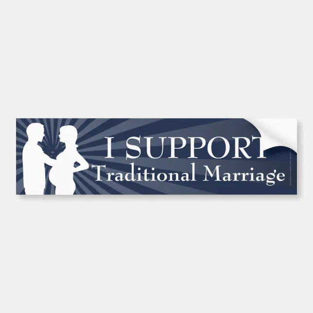 Traditional Marriage Bumper Sticker | Zazzle