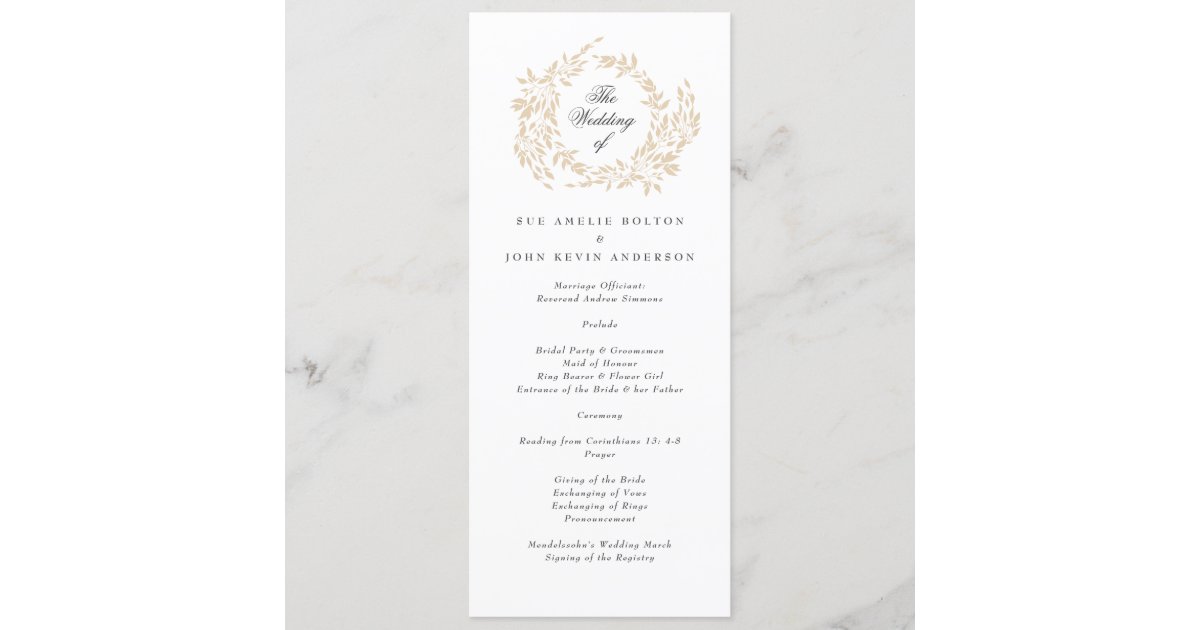traditional Monogram Crest Classic Elegant Wedding Program | Zazzle