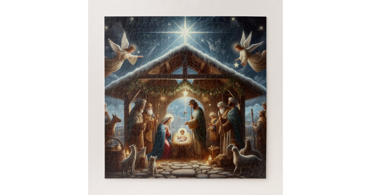 Traditional Nativity Scene Jigsaw Puzzle | Zazzle