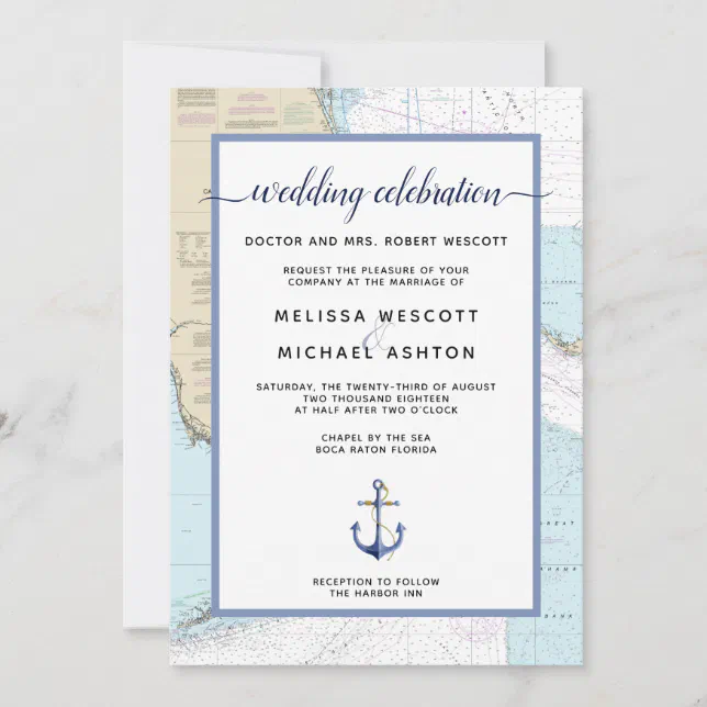 Traditional Nautical Event / Wedding | Florida Invitation | Zazzle