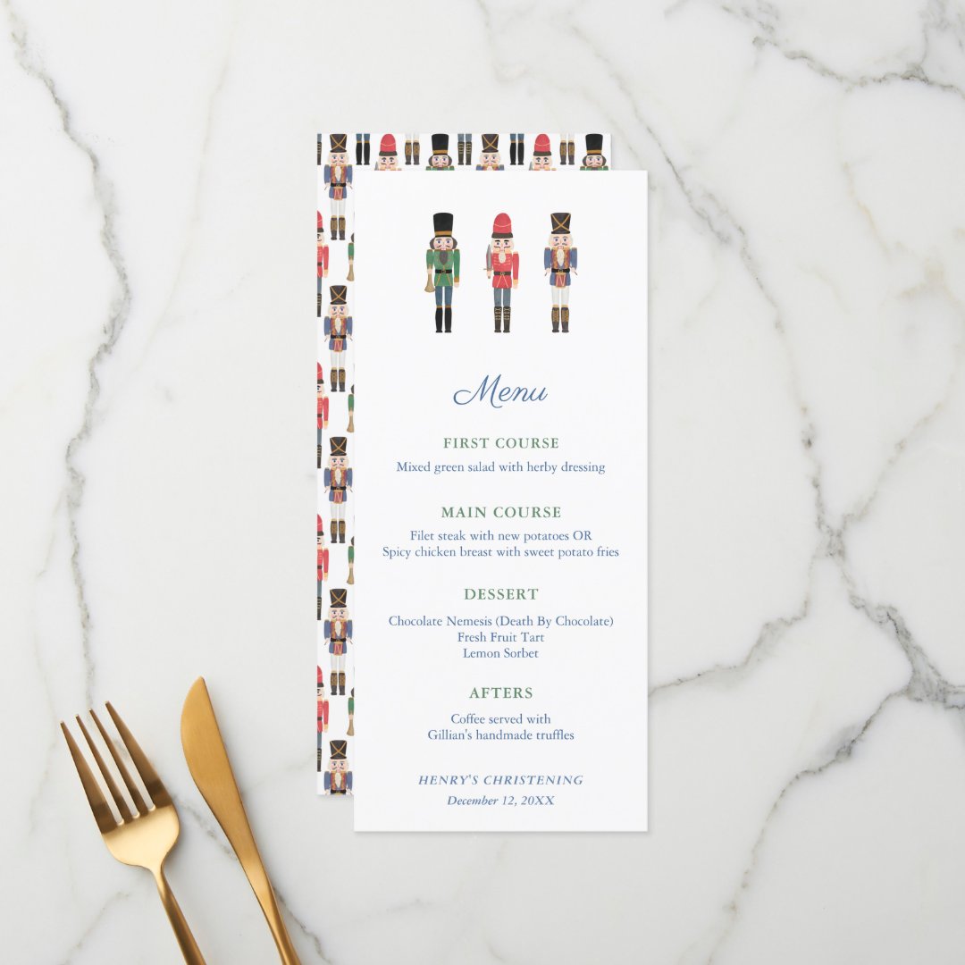 Traditional Nutcracker Ballet Christmas Party Menu | Zazzle