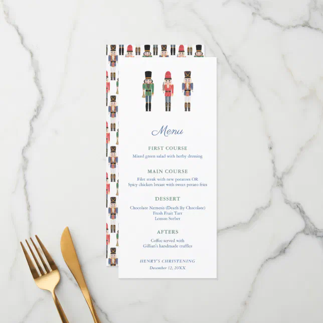 Traditional Nutcracker Ballet Christmas Party Menu | Zazzle
