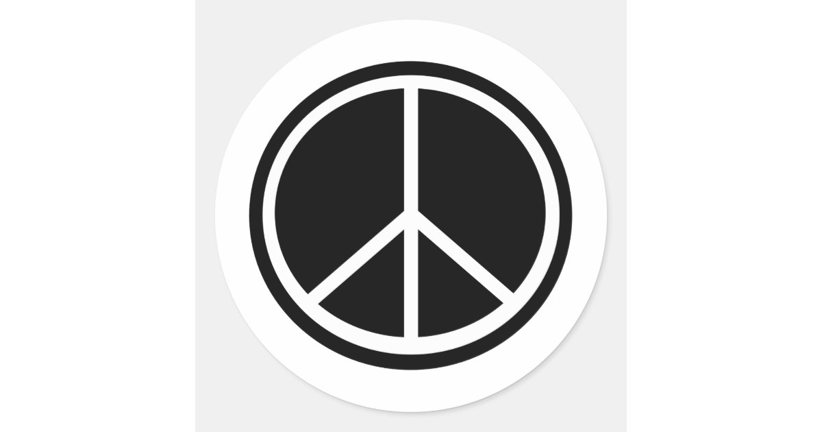 Traditional peace symbol classic round sticker | Zazzle