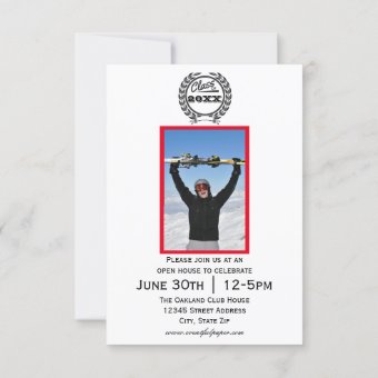 Traditional Red - 3x5 Graduation Invitation | Zazzle