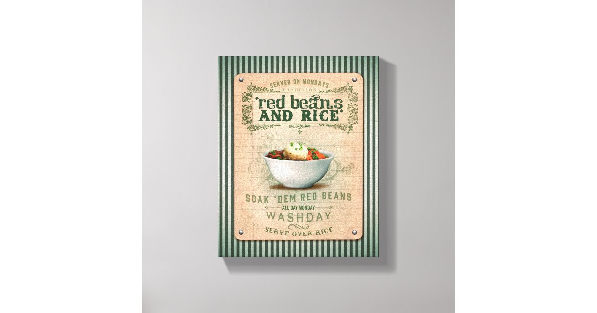 Traditional Red Beans & Rice Canvas Print | Zazzle
