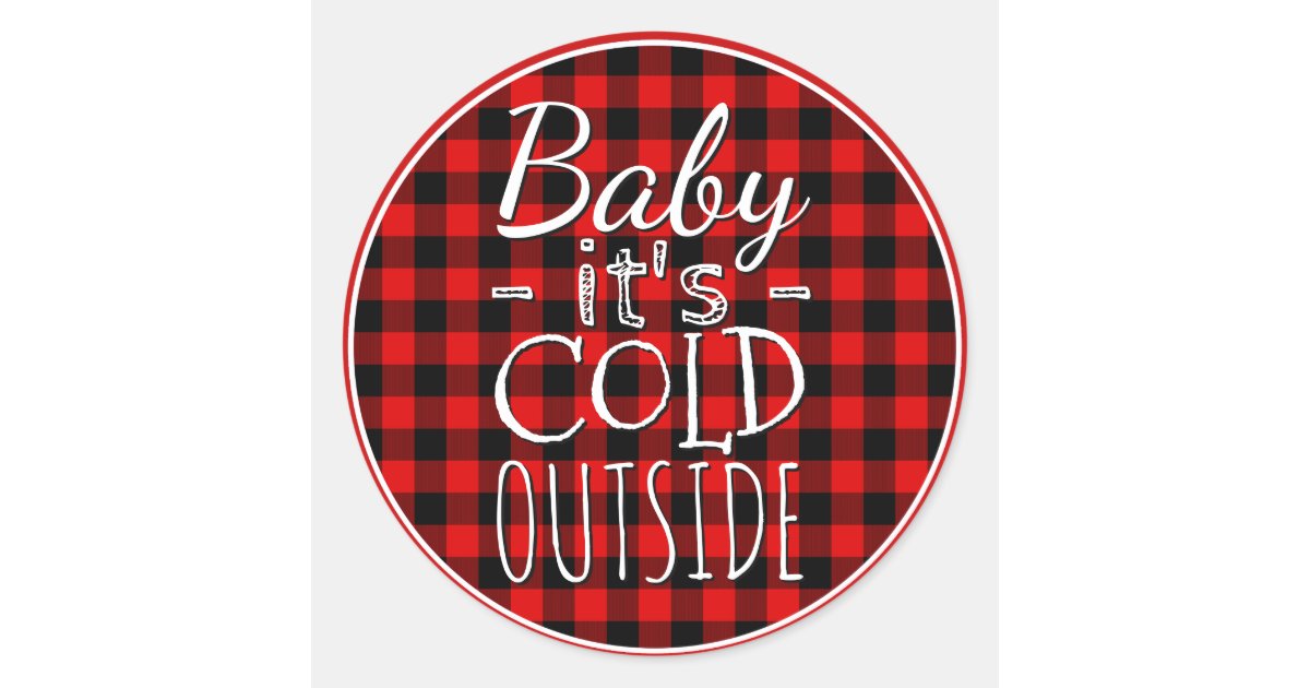 Traditional Red Black Country Check Plaid Pattern Classic Round Sticker ...