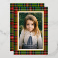 Traditional Red Green Plaid Merry Christmas Foil Holiday Card | Zazzle
