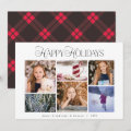 Traditional Red Plaid Happy Holidays Photo Card | Zazzle