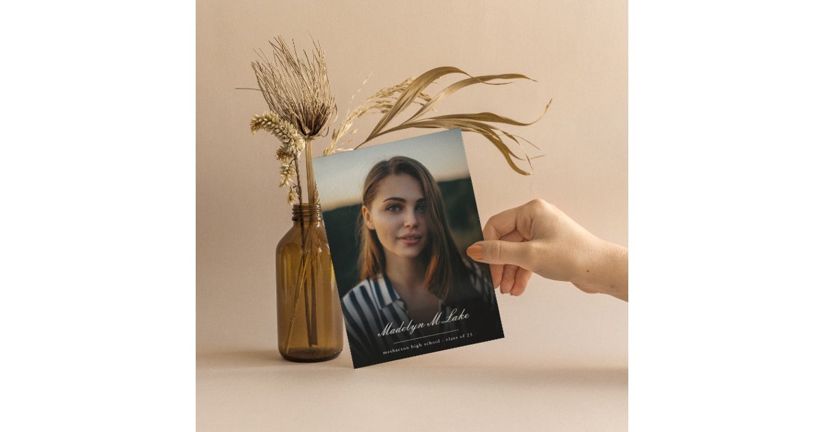 Traditional Script 2023 Graduation Photo Invitation | Zazzle