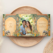Traditional South Indian Photo QR Code Wedding Tri-Fold Invitation | Zazzle