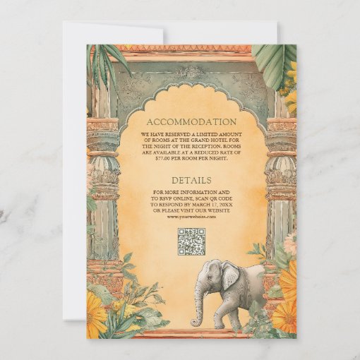 Traditional South Indian QR Code Wedding Invitation | Zazzle