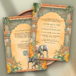 Traditional South Indian QR Code Wedding Invitation | Zazzle