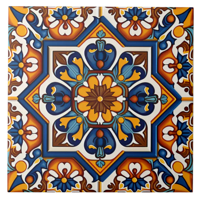 Traditional Spanish Mediterranean Decorative Ceramic Tile | Zazzle