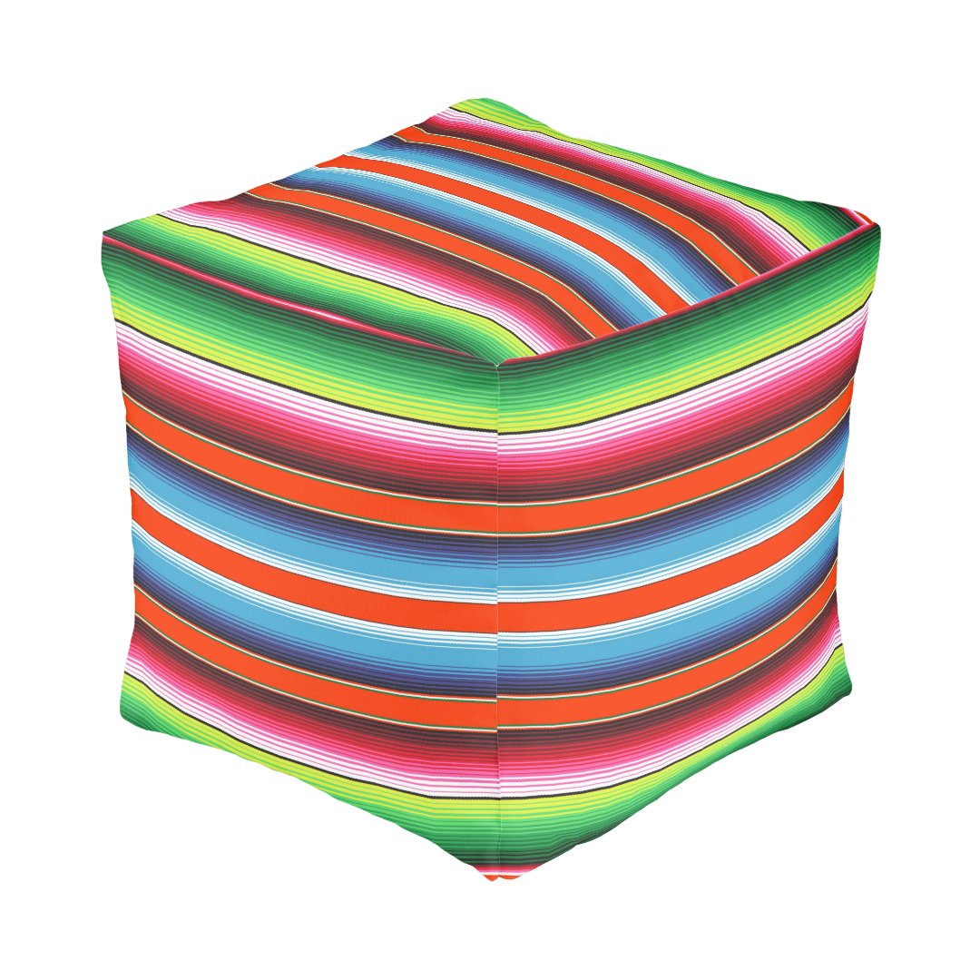 Traditional Spanish Serape Fiesta Mexican Blanket Pouf | Zazzle