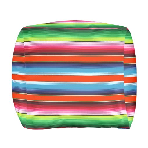 Traditional Spanish Serape Fiesta Mexican Blanket Pouf | Zazzle