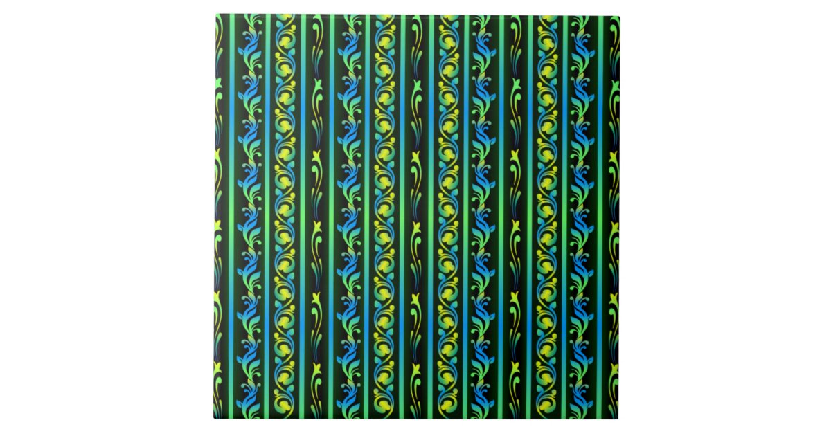 Traditional Sri Lanka Liyawel (leaves pattern) Ceramic Tile | Zazzle