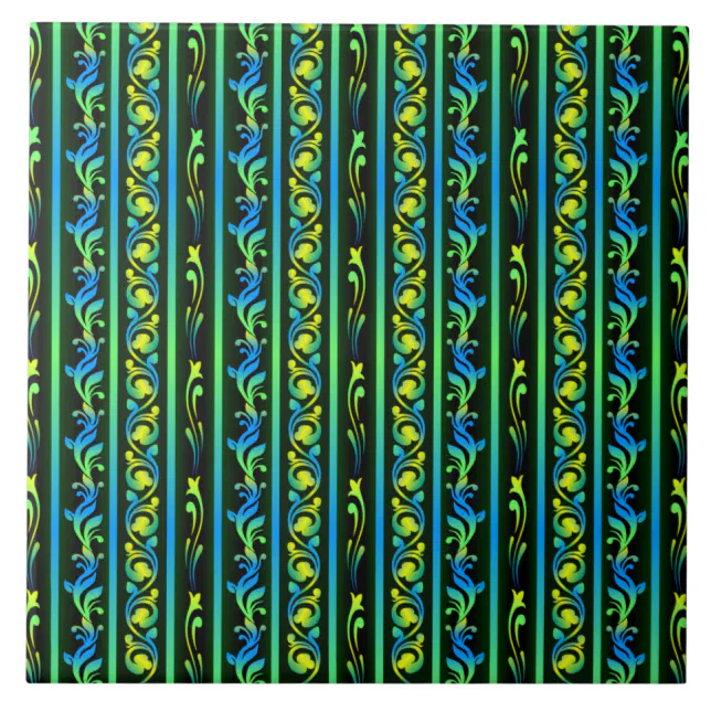 Traditional Sri Lanka Liyawel (leaves pattern) Ceramic Tile | Zazzle