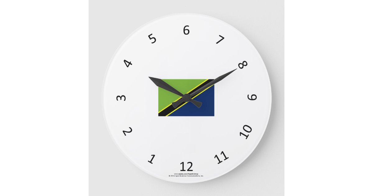 Traditional Swahili Clock with Tanzanian Flag | Zazzle