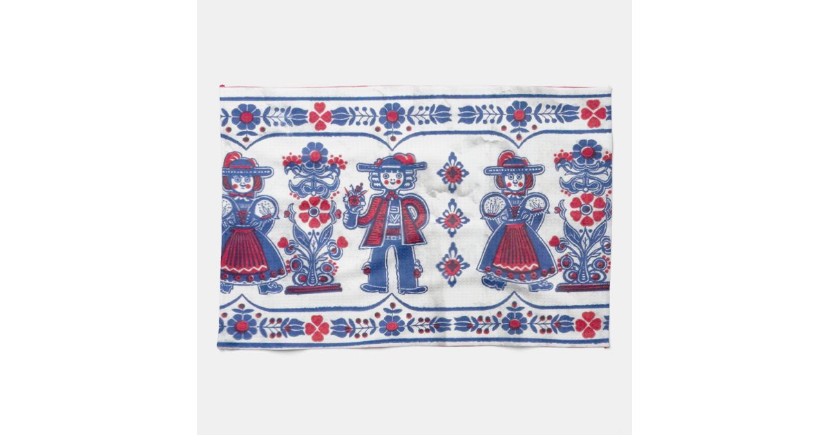 Traditional Swiss Folklore pattern Kitchen Towel | Zazzle