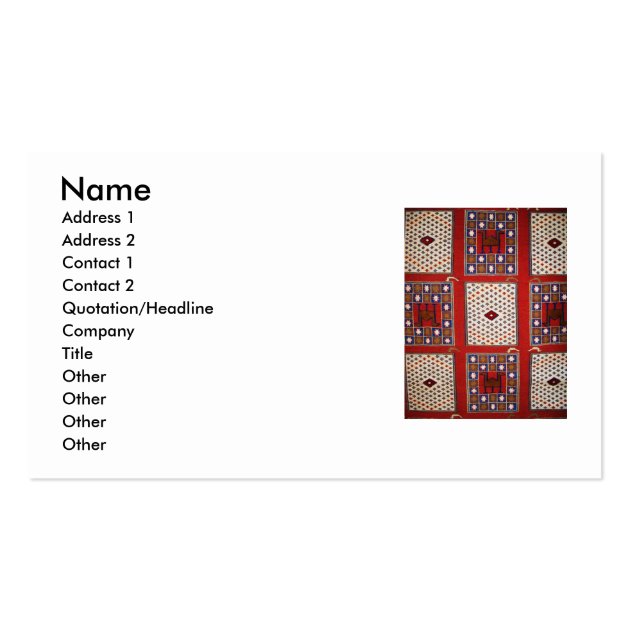 Traditional tribal weaving textile Business cards