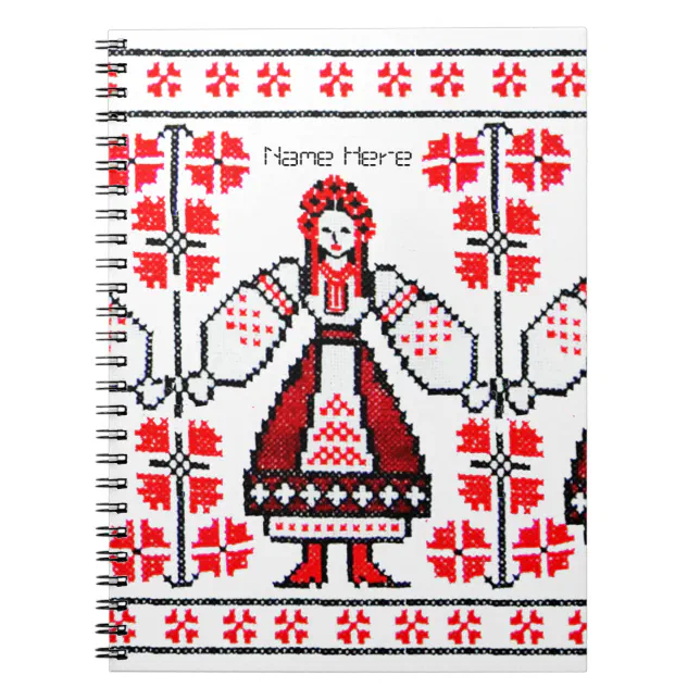 Traditional Ukrainian embroidery ukraine girls Notebook | Zazzle