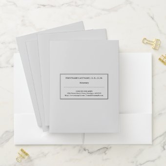 Traditional & Understated Attorney Pocket Folder | Zazzle