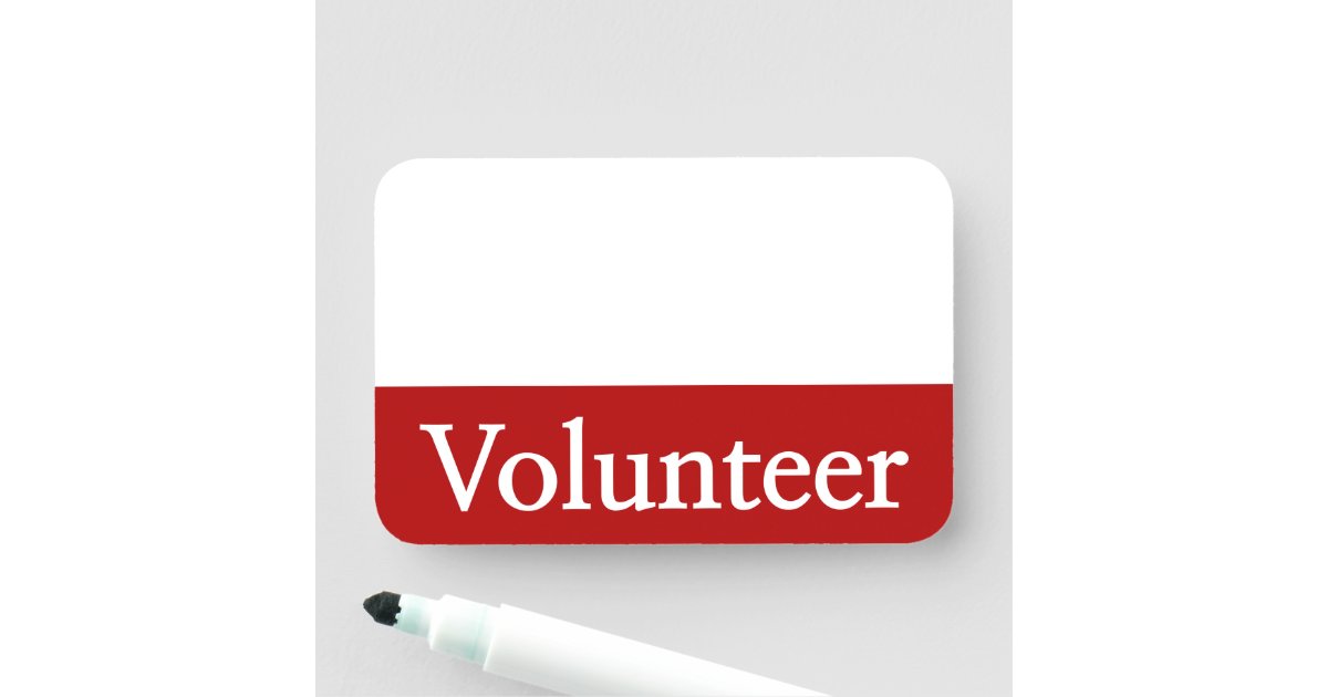 Traditional "Volunteer" Name Tag | Zazzle