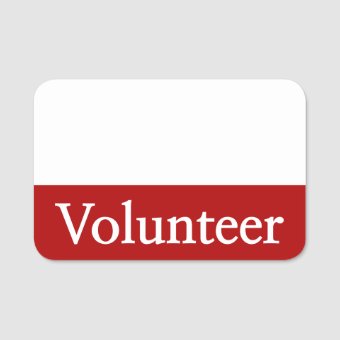 Traditional "Volunteer" Name Tag | Zazzle