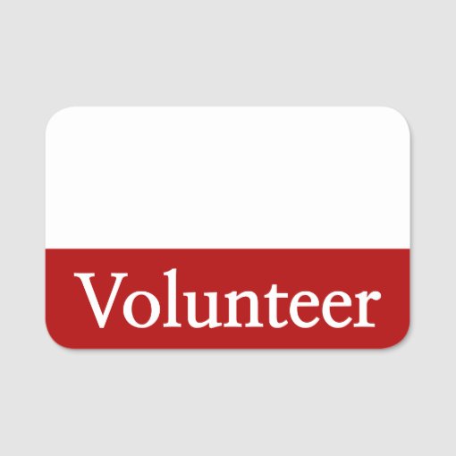 Traditional "Volunteer" Name Tag | Zazzle