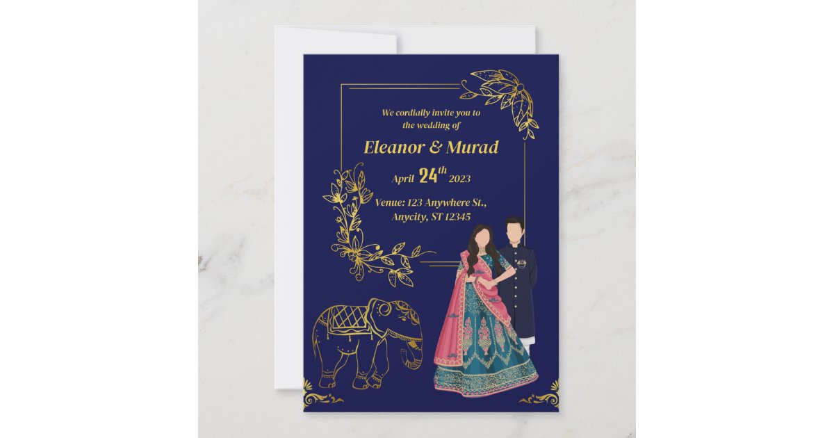 Traditional Wedding Invitation Couple Wedding card | Zazzle