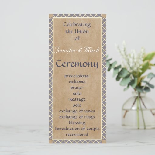 Traditional Wedding Program and Wedding Party Card | Zazzle