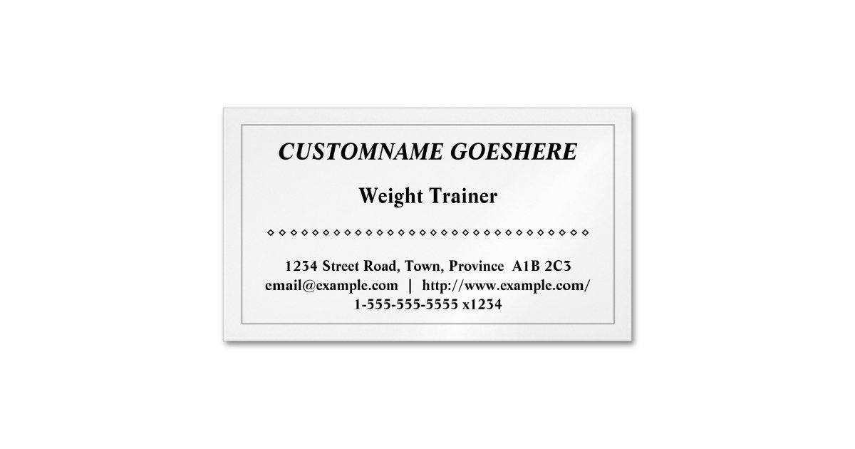 Traditional Weight Trainer Magnetic Business Card | Zazzle