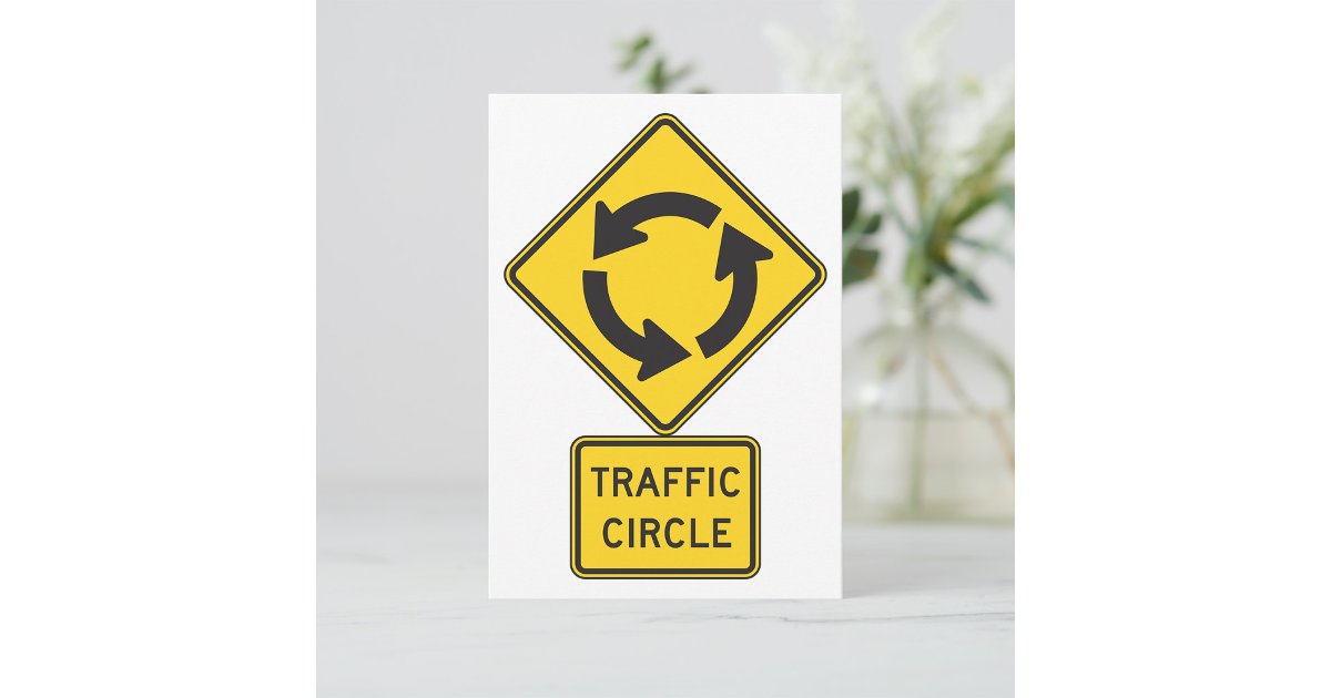 Traffic Circle Road Sign Invitations | Zazzle