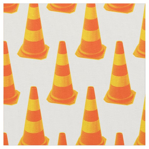 Traffic Cone with Grey Stripes Fabric | Zazzle