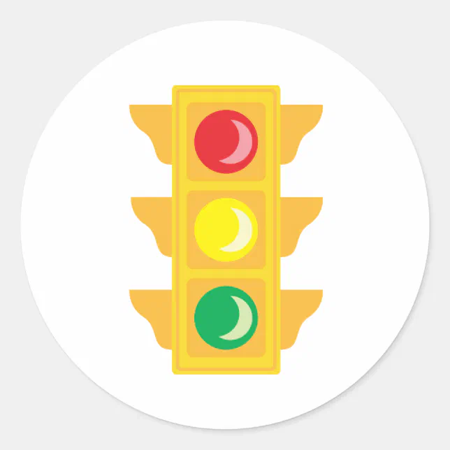 Traffic Light Classic Round Sticker | Zazzle