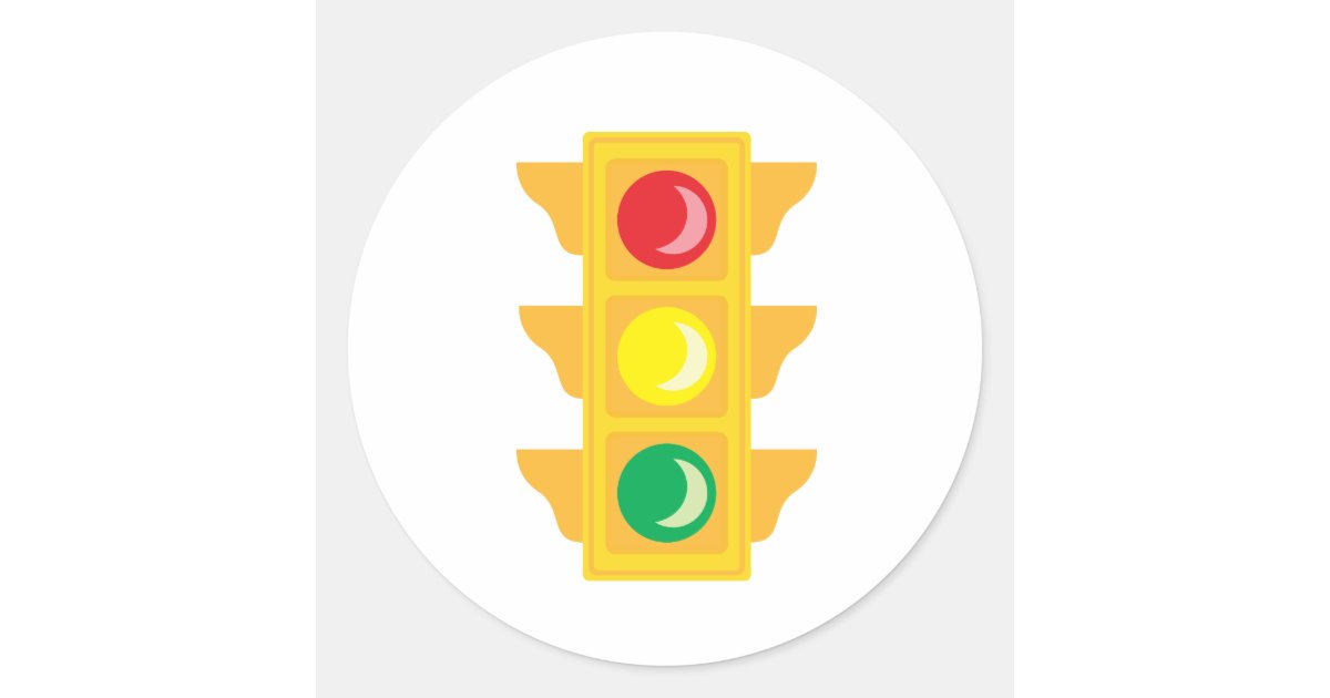 Traffic Light Classic Round Sticker | Zazzle