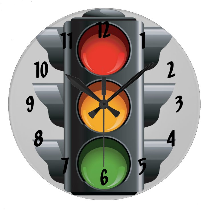 Traffic Light Design Wall Clock | Zazzle