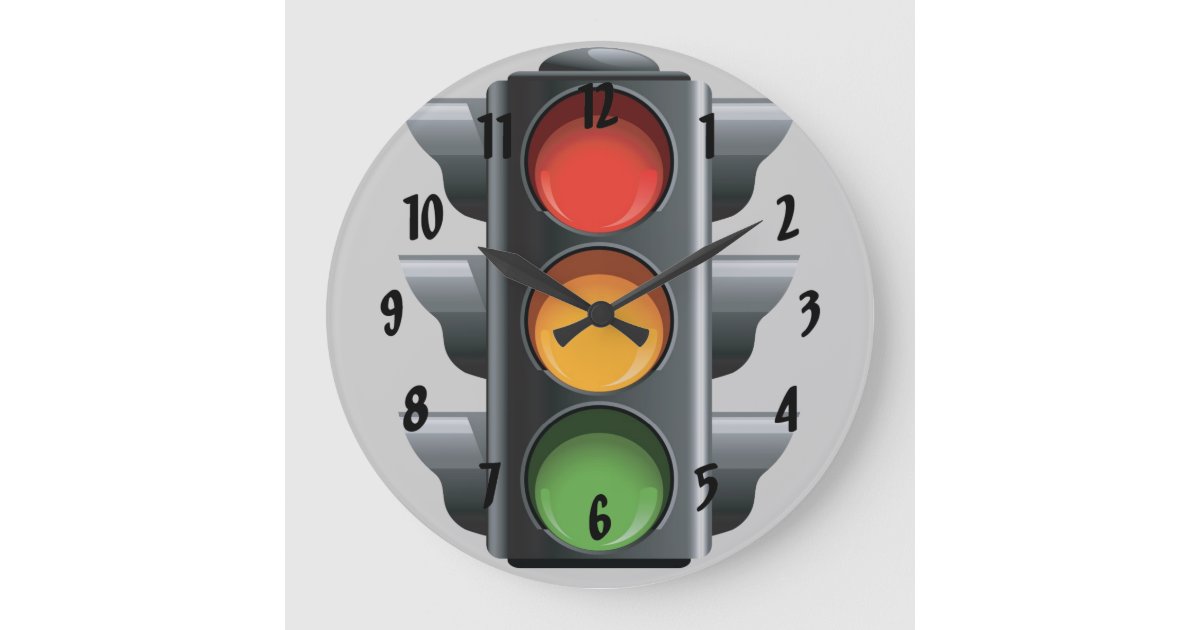 Traffic Light Design Wall Clock | Zazzle