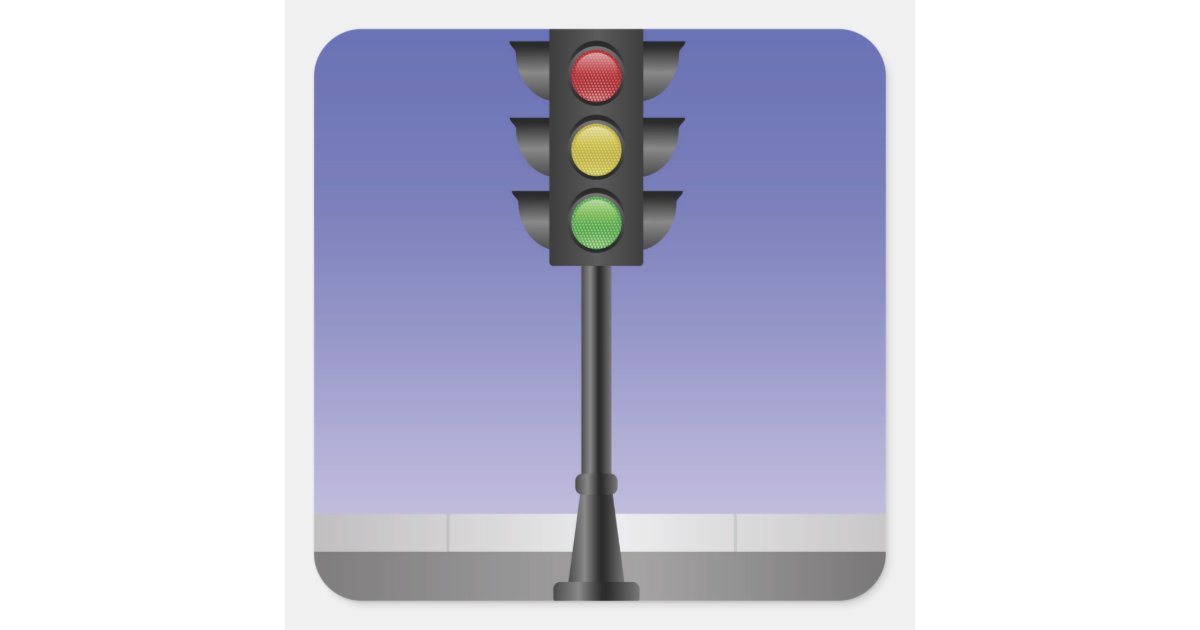 traffic light pattern square sticker | Zazzle