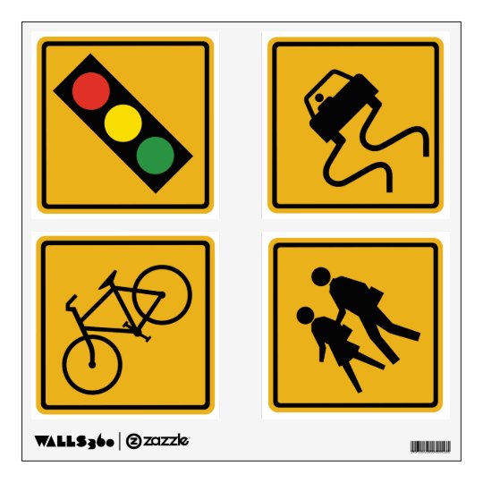 Traffic Sign Wall Graphic Set | Zazzle.com
