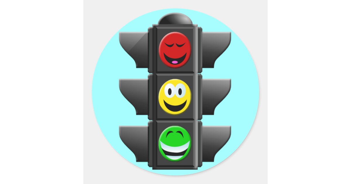TRAFFIC SIGNAL CLASSIC ROUND STICKER | Zazzle