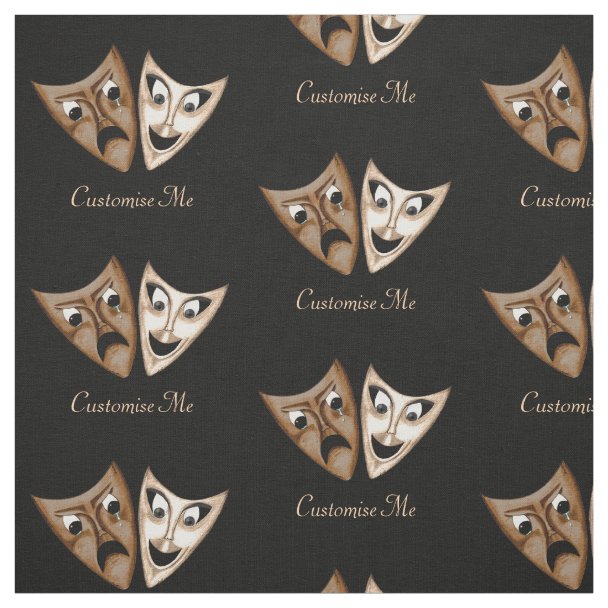 Comedy and Tragedy Theater Fabric | Zazzle
