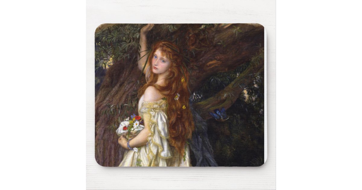 Tragic Ophelia By Arthur Hughes Pre Raphaelite Art Mouse Pad Zazzle