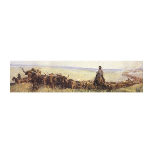 Trail Herd to Wyoming by WHD Koerner Canvas Print | Zazzle
