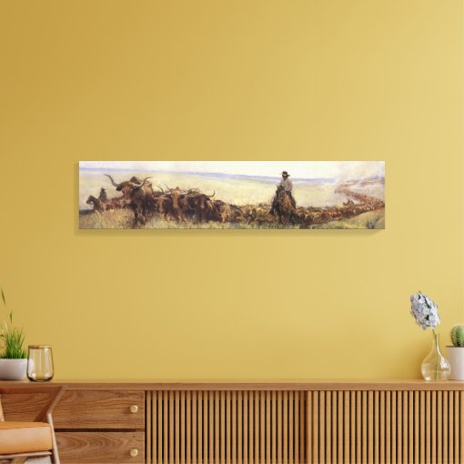 Trail Herd to Wyoming by WHD Koerner Canvas Print | Zazzle