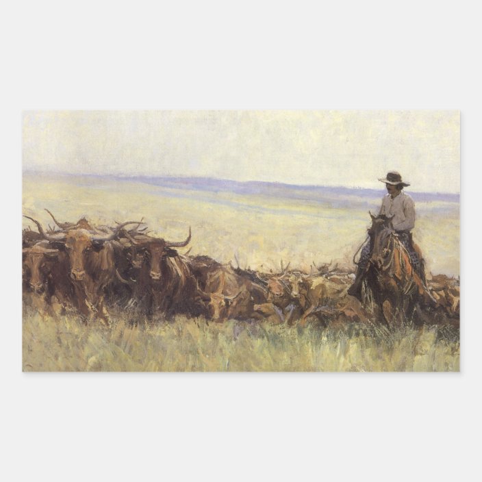 Trail Herd to Wyoming by WHD Koerner Rectangular Sticker | Zazzle.com