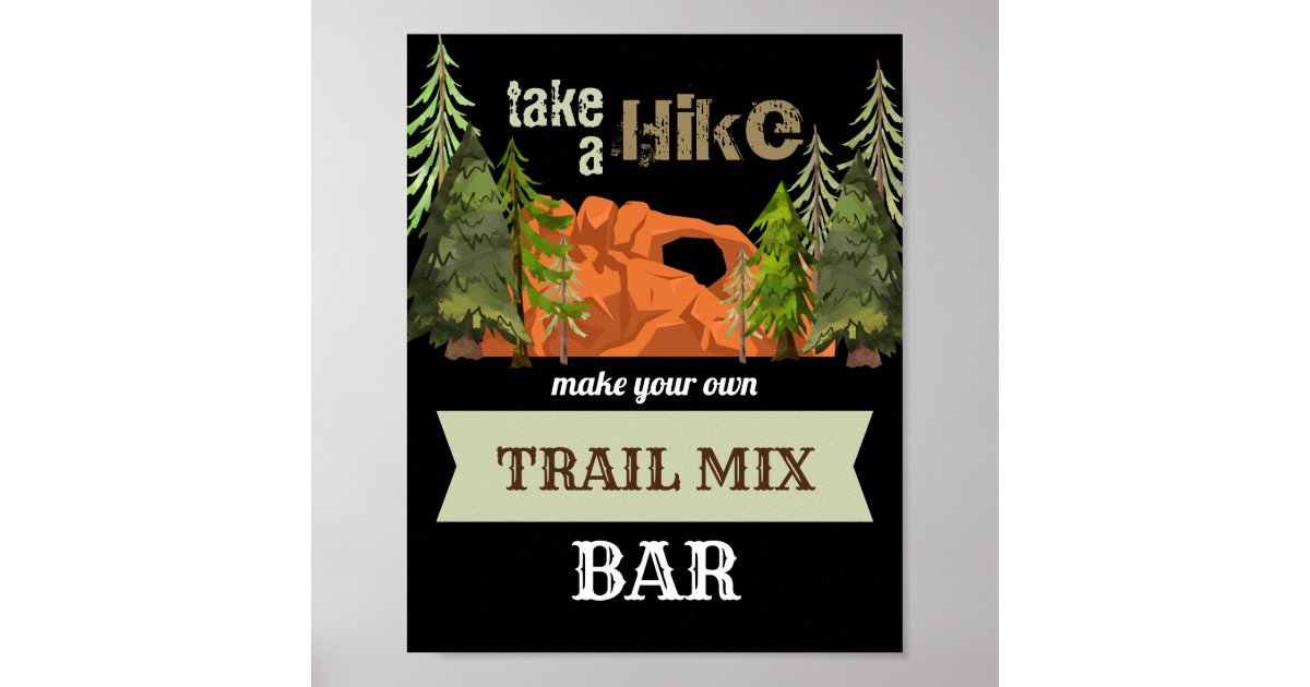 Trail Mix Bar Sign Poster | Zazzle