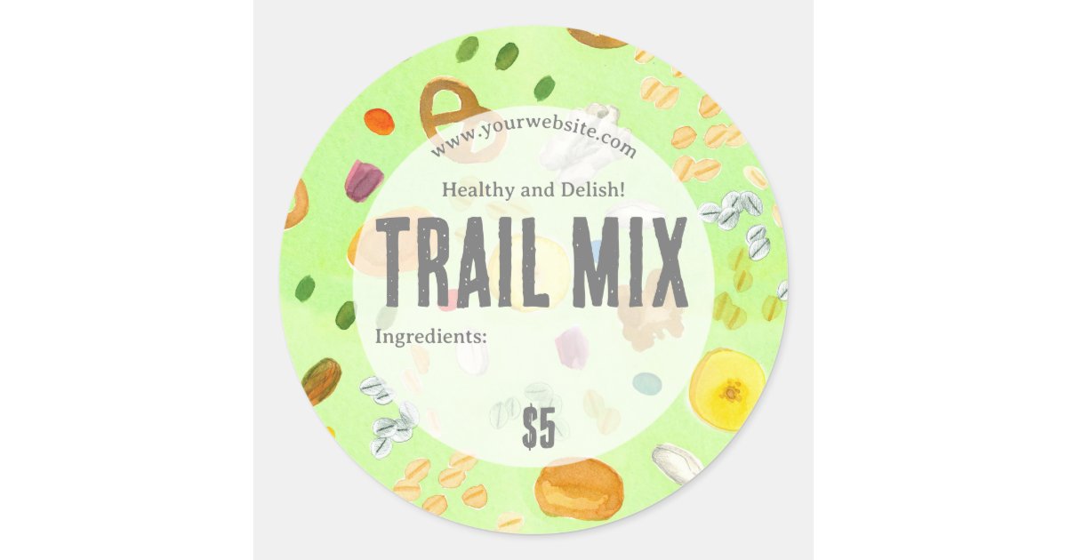 Trail Mix Healthy Snack Product Label | Zazzle