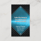 Trailer Manufacturing Metal Business Card - Blue | Zazzle